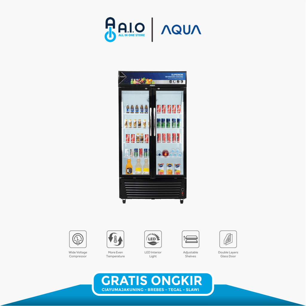 Jual AQUA - SHOWCASE 2 PINTU 600 L - AQB-710 CD | Shopee Indonesia