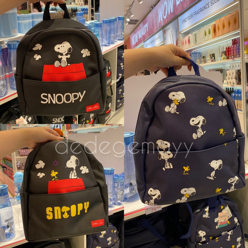 Jual Miniso x Snoopy - Tas Ransel Backpack Kulit Snoopy Series | Shopee ...