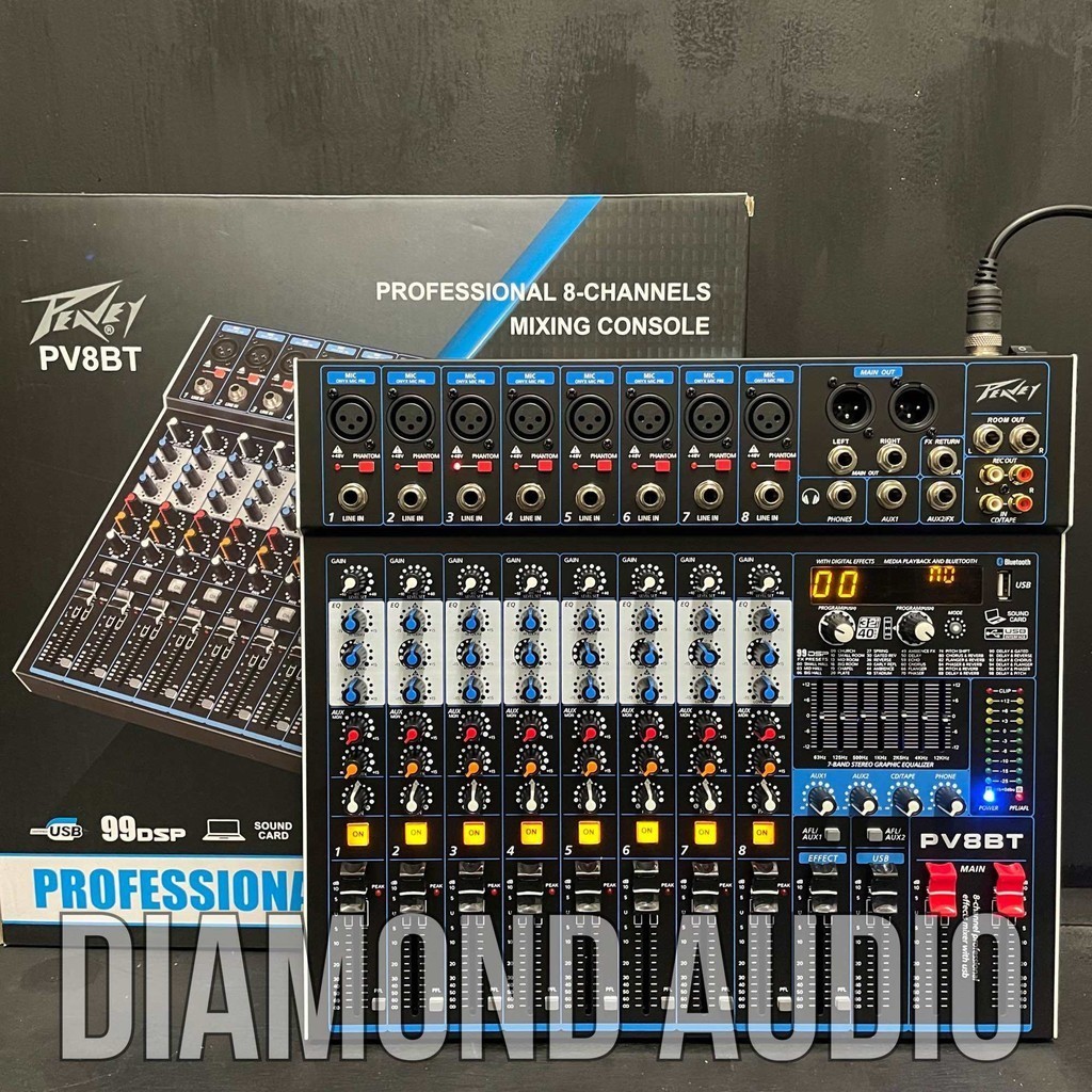 Jual Mixer Audio Peavey Pv8bt Terbaru With Soundcard Mixing 8 Channel Peavey Pv 8 Bt ( BISA COD ...