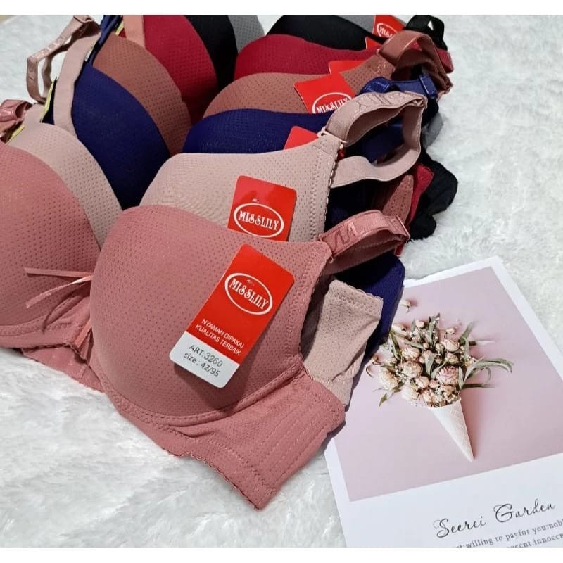 Jual Misslily 3260 | Bra BH Cup B kait 3 Polos/Lis | Shopee Indonesia
