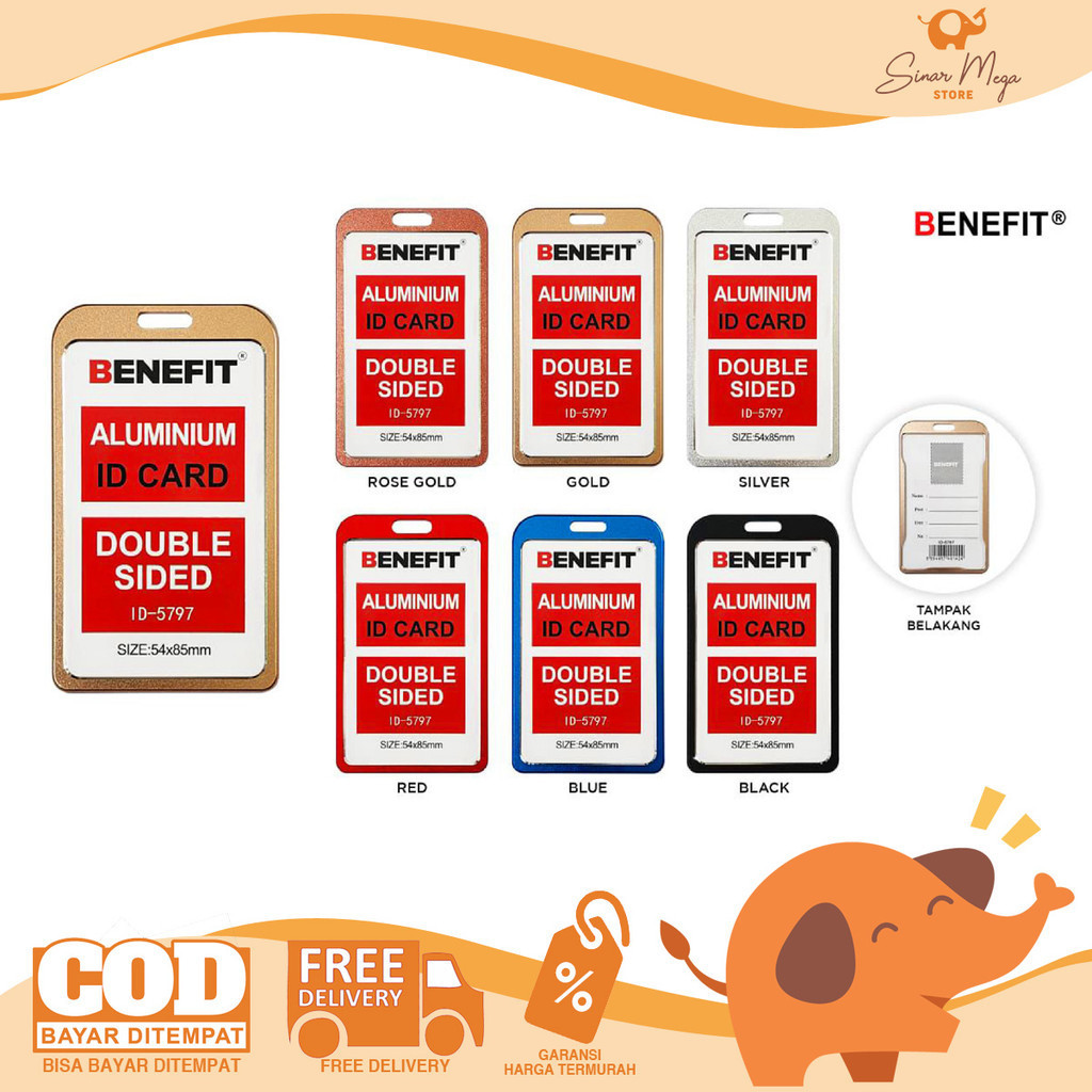 Jual Benefit ID Card Aluminium ID-5797 Holder Metalic Tanpa Tali Case ...