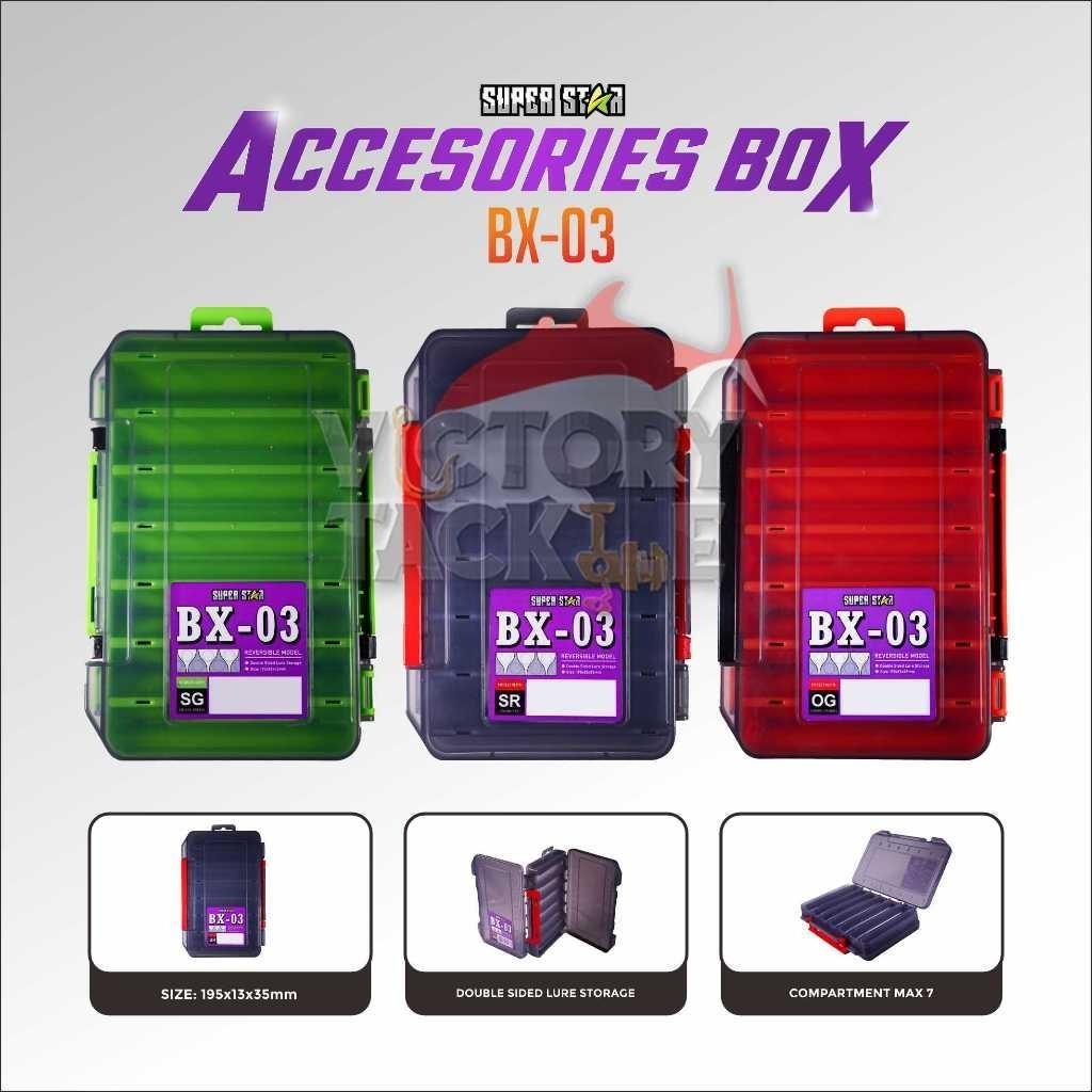 Jual Box Superstar Reversible 100 BX-03 Two Sided Plastic Lure Case Box Umpan Pancing Lure ...