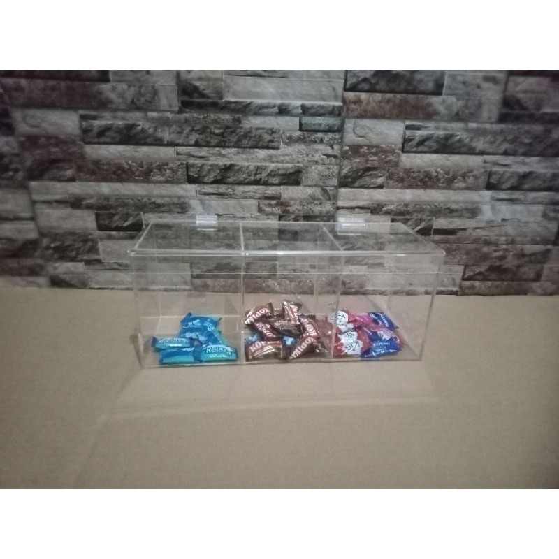 Jual Dapat costum Akrilik tempat permen ukuran 30x11x12cm - Kotak ...