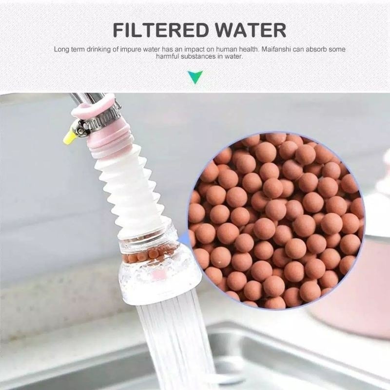 Jual FAUCET SAMBUNGAN KRAN KLEM MULTIFUNGSI 360 BATU FILTER SARING AIR ...