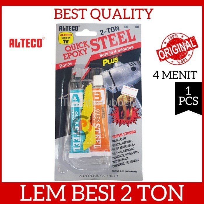 Jual ALTECO Lem Besi 4 Menit 2 TON Epoxy Quick Steel Super Kuat AB A Resin + B Hardener Tahan ...