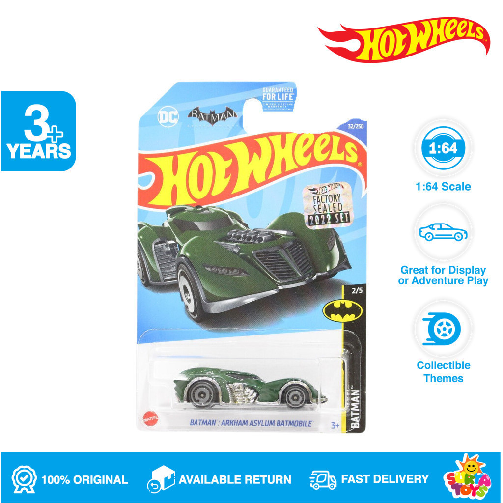 Jual Hot Wheels Batman Arkham Asylum Batmobile Green Factory Sealed ...