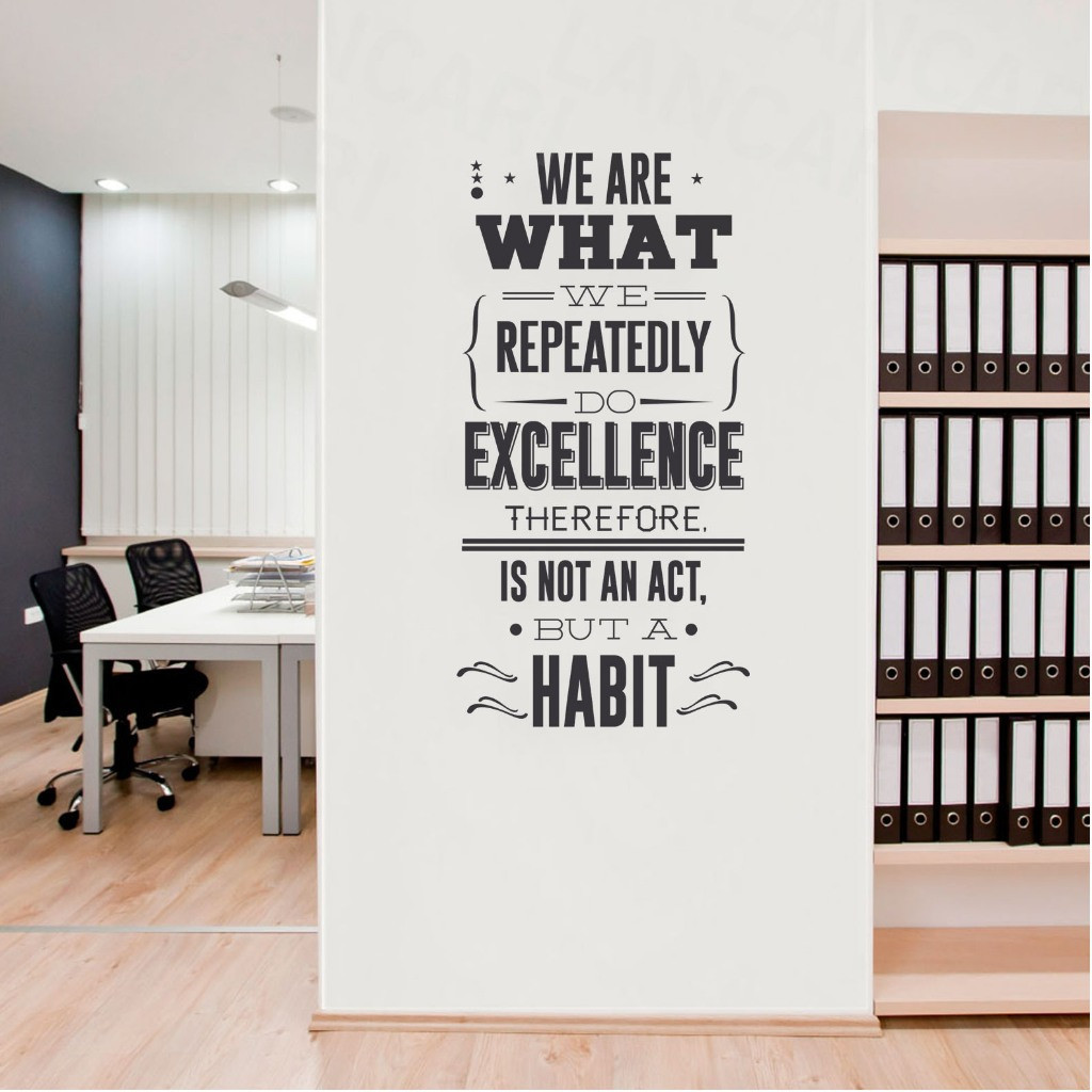 Jual stiker kantor Sticker Cutting kaca Kantor Motivasi We Are What ...