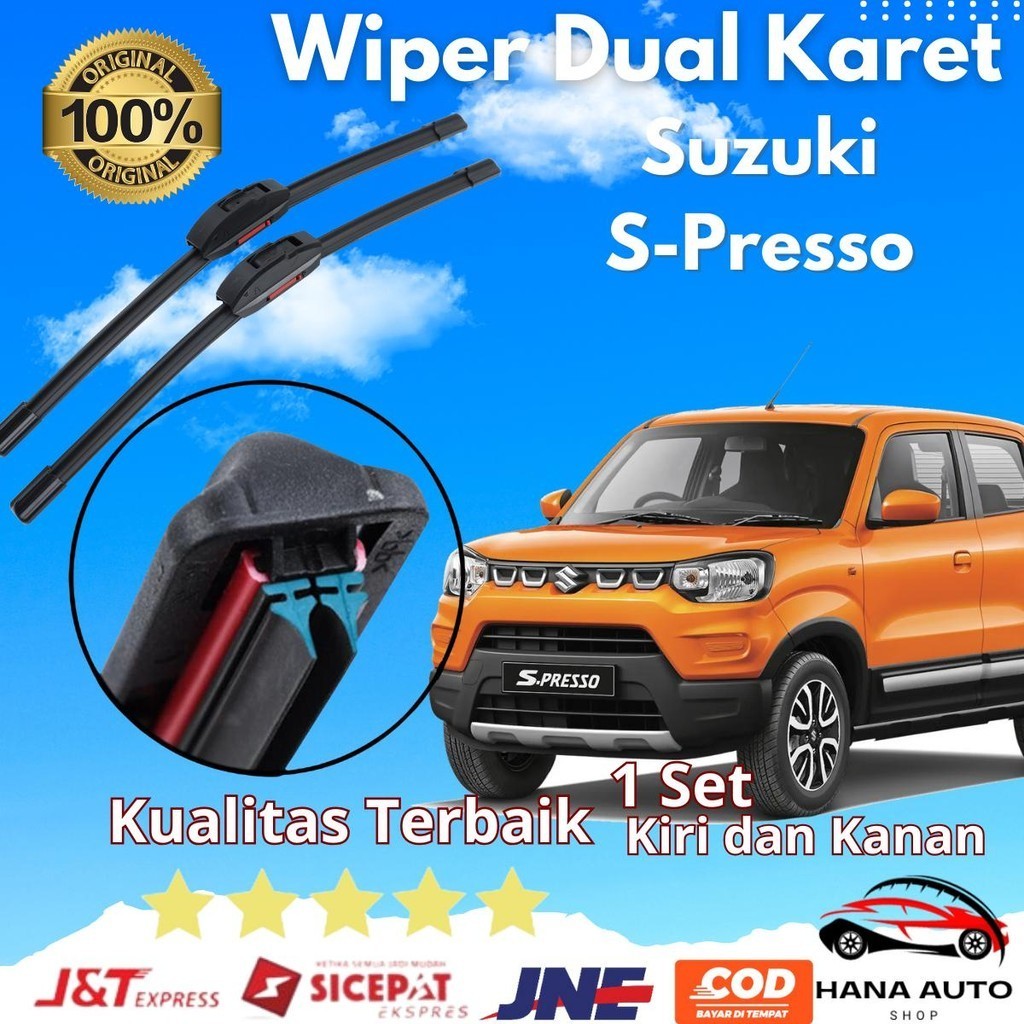 Jual Wiper Double Karet Suzuki S-Presso Spresso Frameless 1 Set Kiri ...