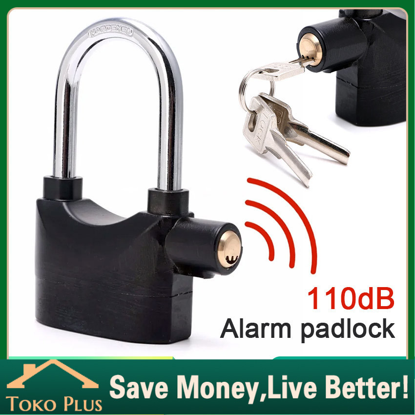 Jual Gembok Alarm Bunyi Kuat Kunci Gembok Anti Maling Motor Mobil ...