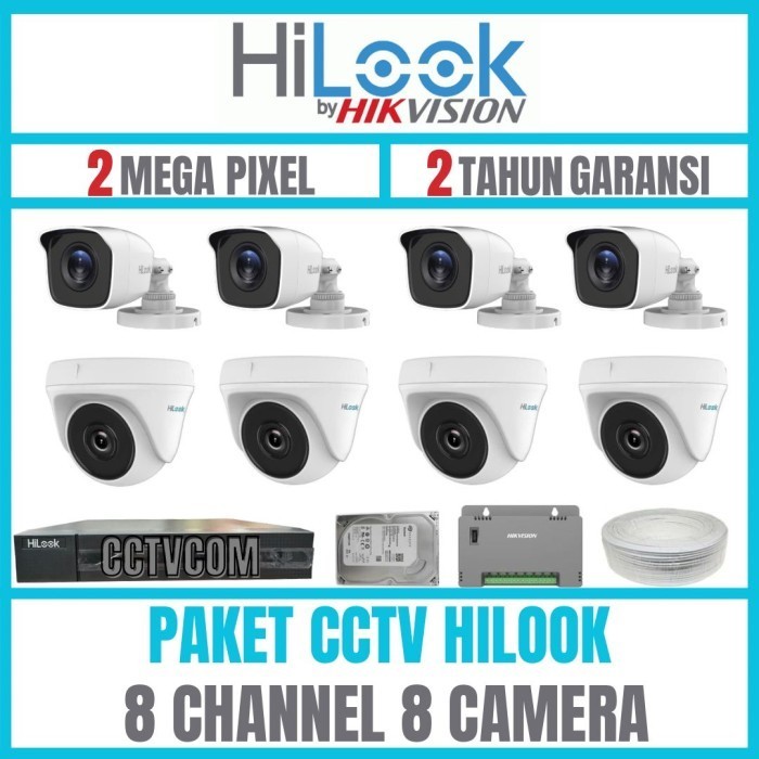 Jual Paket Cctv Hilook 2 Mega Pixel 8 Channel 8 camera Turbo HD ...