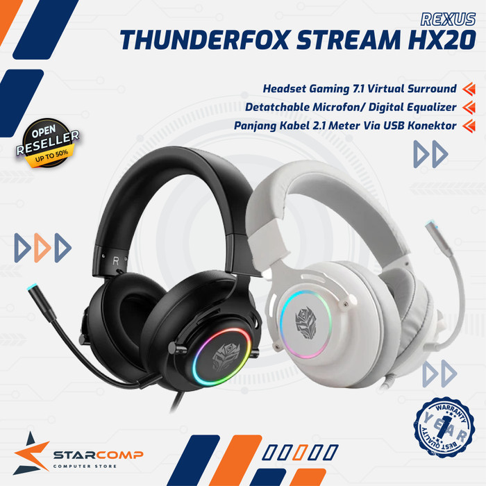 Jual Rexus HX20 Thundervox Stream Headset Gaming 7.1 Suround | Shopee ...