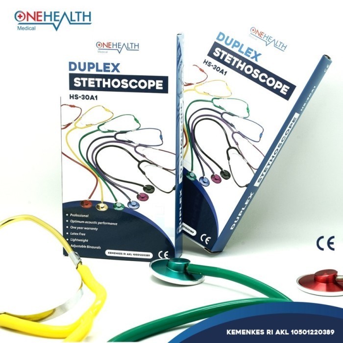 Jual Stetoskop / Stethoscope WARNA HITAM ( MERK ONE HEALTH ) | Shopee ...