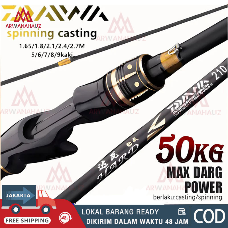 Jual DAIWA Baitcasting Rod Medium Joran Pancing Carbon Lure M Power Fishing Rod Spinning Rod ...