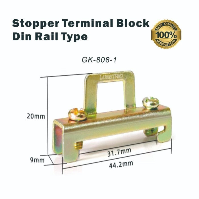 Jual Stopper Terminal Block Din Rail Type GK-808-1 | Shopee Indonesia