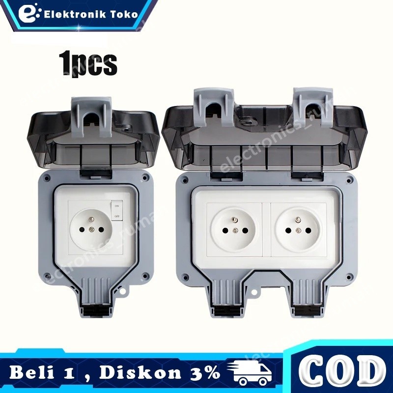 Jual Stop Kontak Listrik Power Outlet 16A 2 Gang Eu Plug Dengan Lampu ...