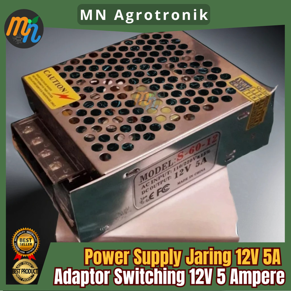 Jual Power Supply 12V 5A Adaptor Jaring PSU 12V Switching 5 Ampere HQ | Shopee Indonesia