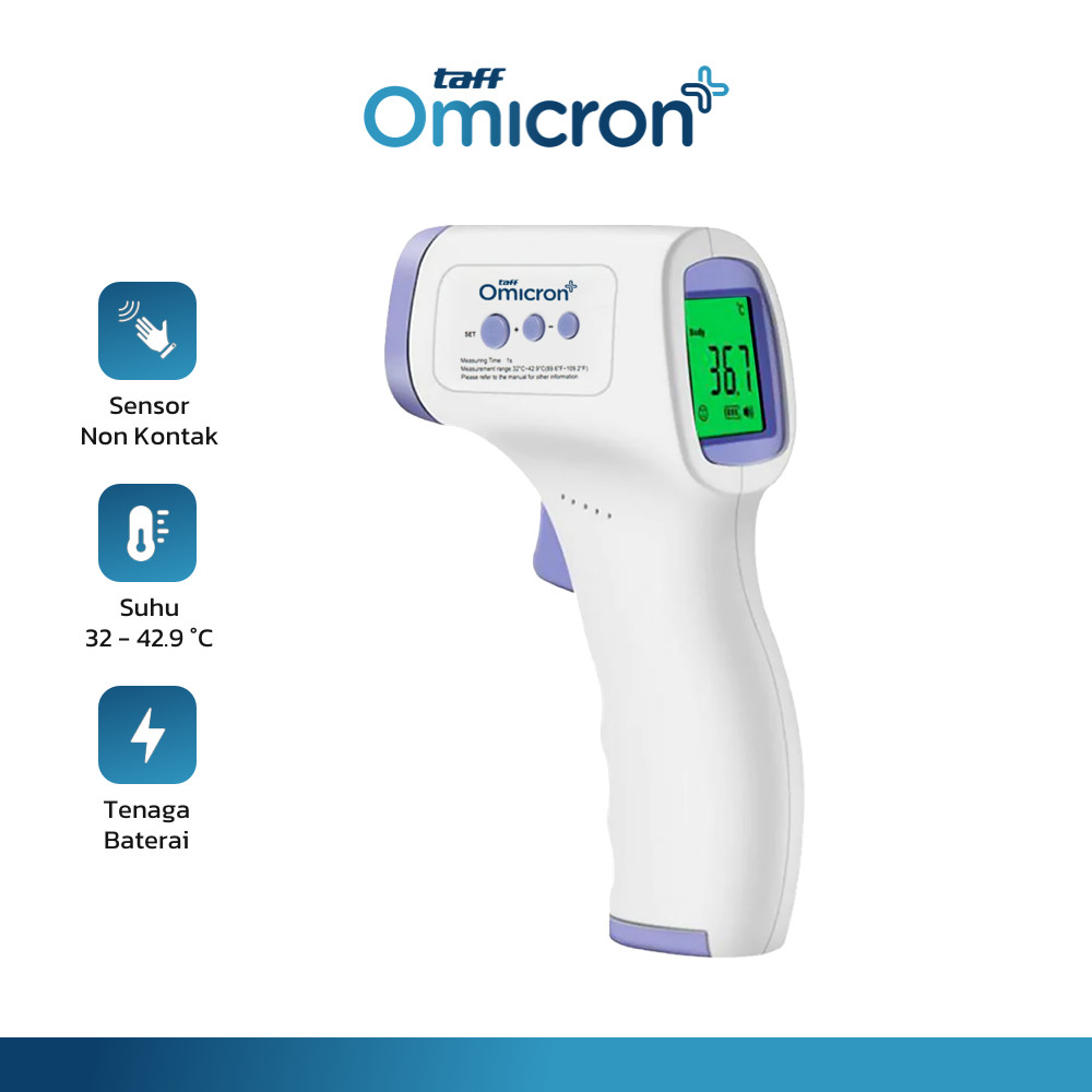 Jual TaffOmicron Thermogun Thermometer Tembak Suhu Badan Infrared - AD801 Digital Akurat Kening ...