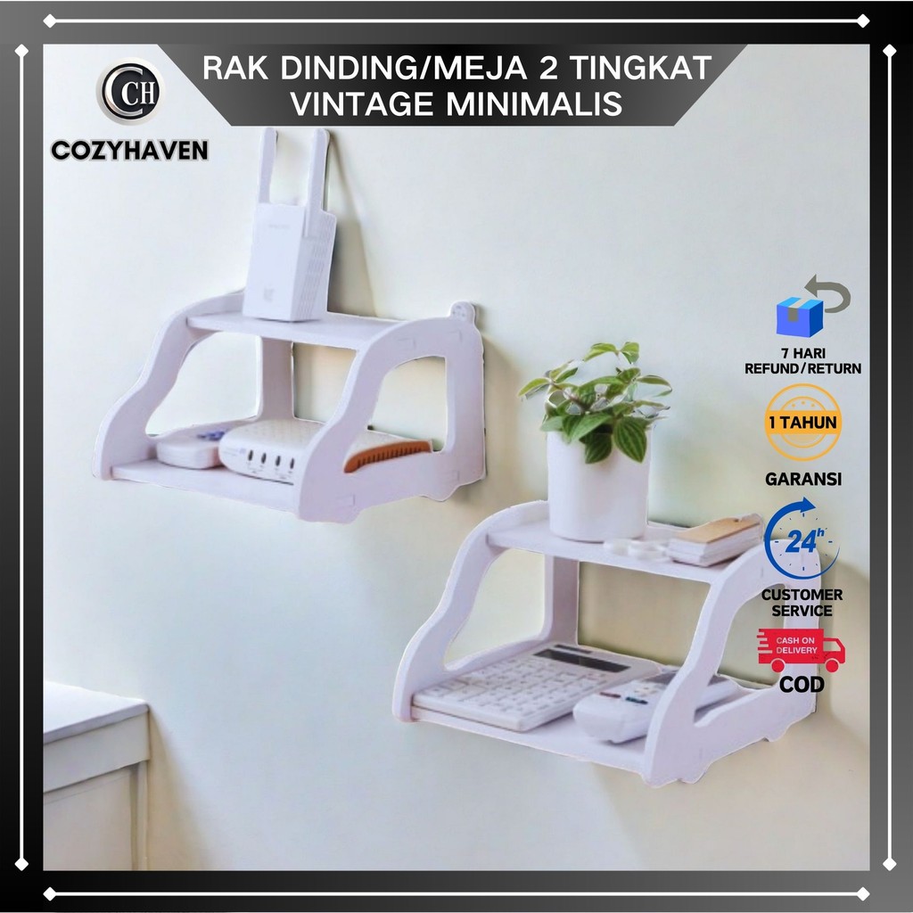 Jual CozyHaven - Rak Dinding Gantung Tempel Rak Meja 2 Tingkat Untuk ...