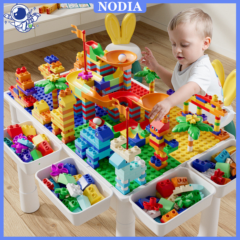 Jual Nodia Toys 356Pcs Mainan Meja Balok / Multifungsi Meja Bangunan ...