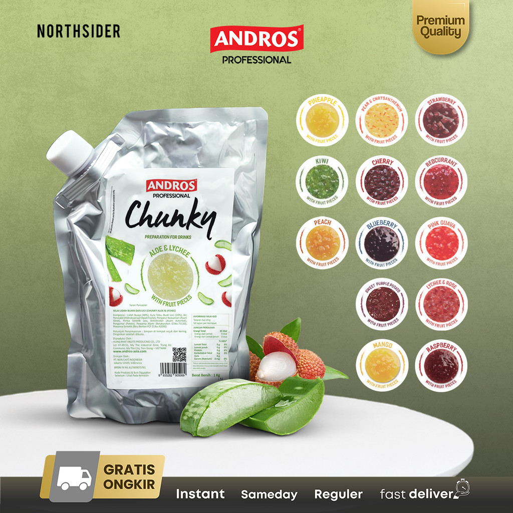 Jual Andros Chunky fruit Jam Puree 1Kg - Potongan buah utk Minuman ...