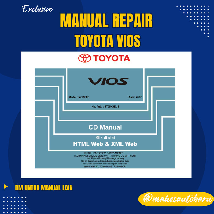 Jual Manual repair New Vios LIMO service workshop manual bahasa ...
