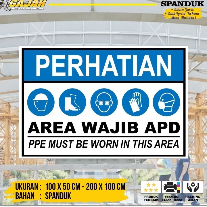Jual Spanduk Area Wajib APD | Shopee Indonesia