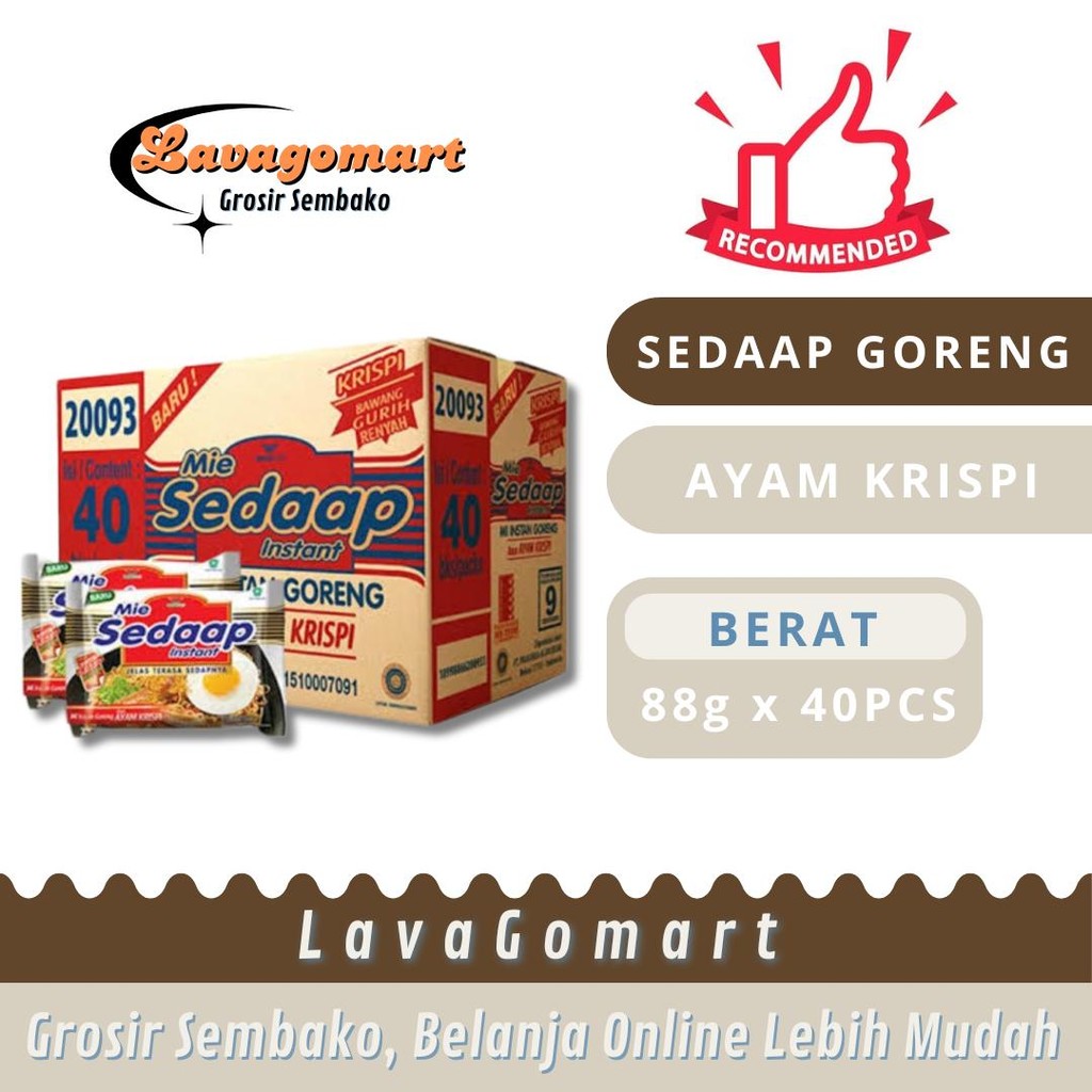 Jual SEDAAP MIE GORENG AYAM KRISPI 88g - 1 DUS - LAVAGOMART - BANDUNGT | Shopee Indonesia