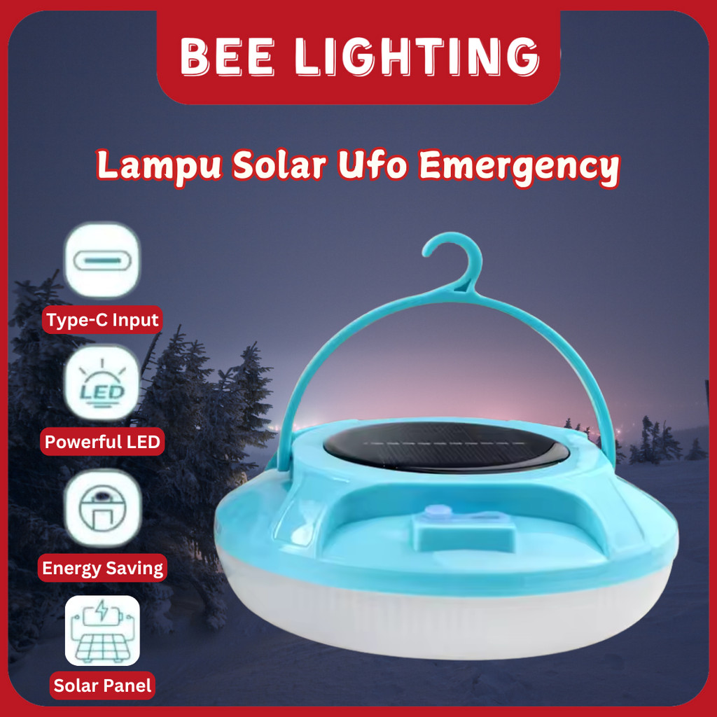 Jual BEE LIGHTING (GARANSI 1 TAHUN) Lampu Emergency Gantung Camping Lamp UFO Solar Panel Lampu ...