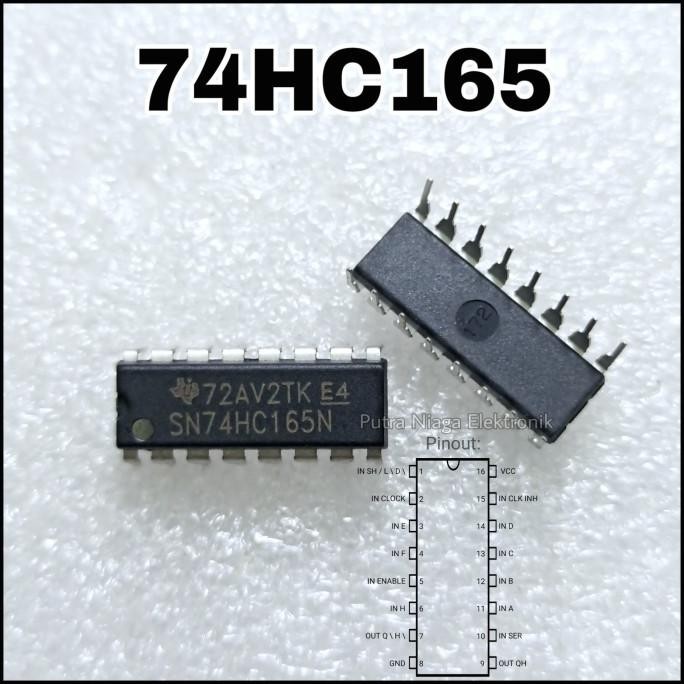 Jual IC SN74HC165N SN74HC165 74HC165N TI IC 8-Bit Shift Register Dip-16 ...