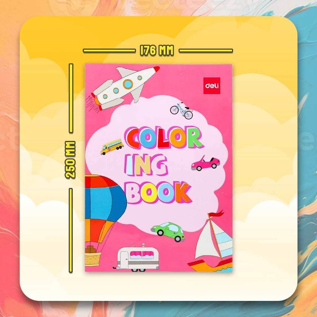 Jual Coloring Book Deli Ukuran 250 x 176 mm Isi 12 Lembar / No. 47 / 48 ...