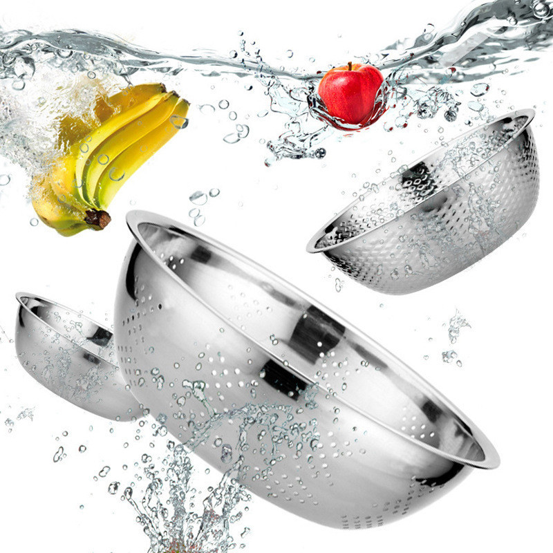 Jual EARTH Store - Set Saringan Mangkuk Stainless Steel 3 Buah Set Cuci ...