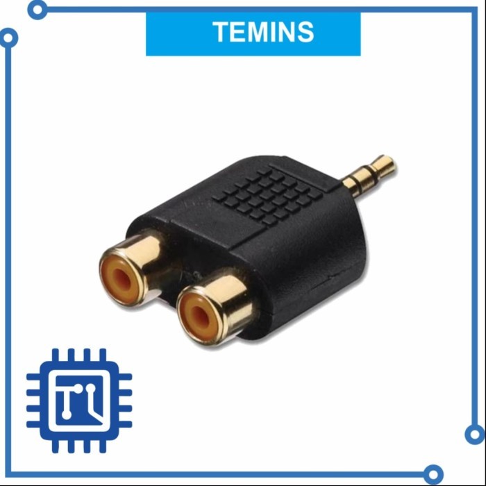 Jual Jack Audio RCA Mini 3,5mm Converter AUX 1 Male ke 2 Female T Y ...