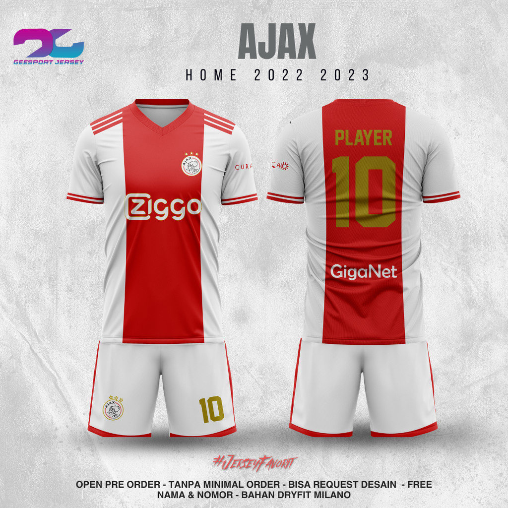 Jual JERSEY SEPAK BOLA CUSTOM AJAX HOME MERPUT 2022/2023 LIGA UEFA ...