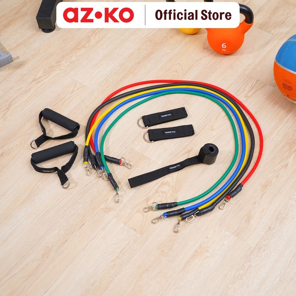 Jual AZKO Kinetic Power Resistance Band Gym Tali Karet Elastis Alat ...