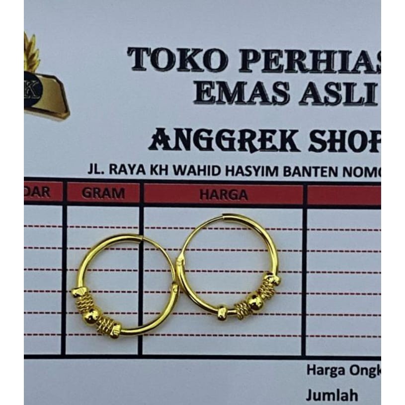 Jual anting warna emas 24k anting gipsi bulat motip polos pentol ...