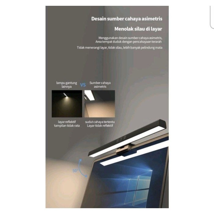 Jual Lampu LED Monitor Light Bar Reading 3 Color Mode Clip Hanging Lamp ...