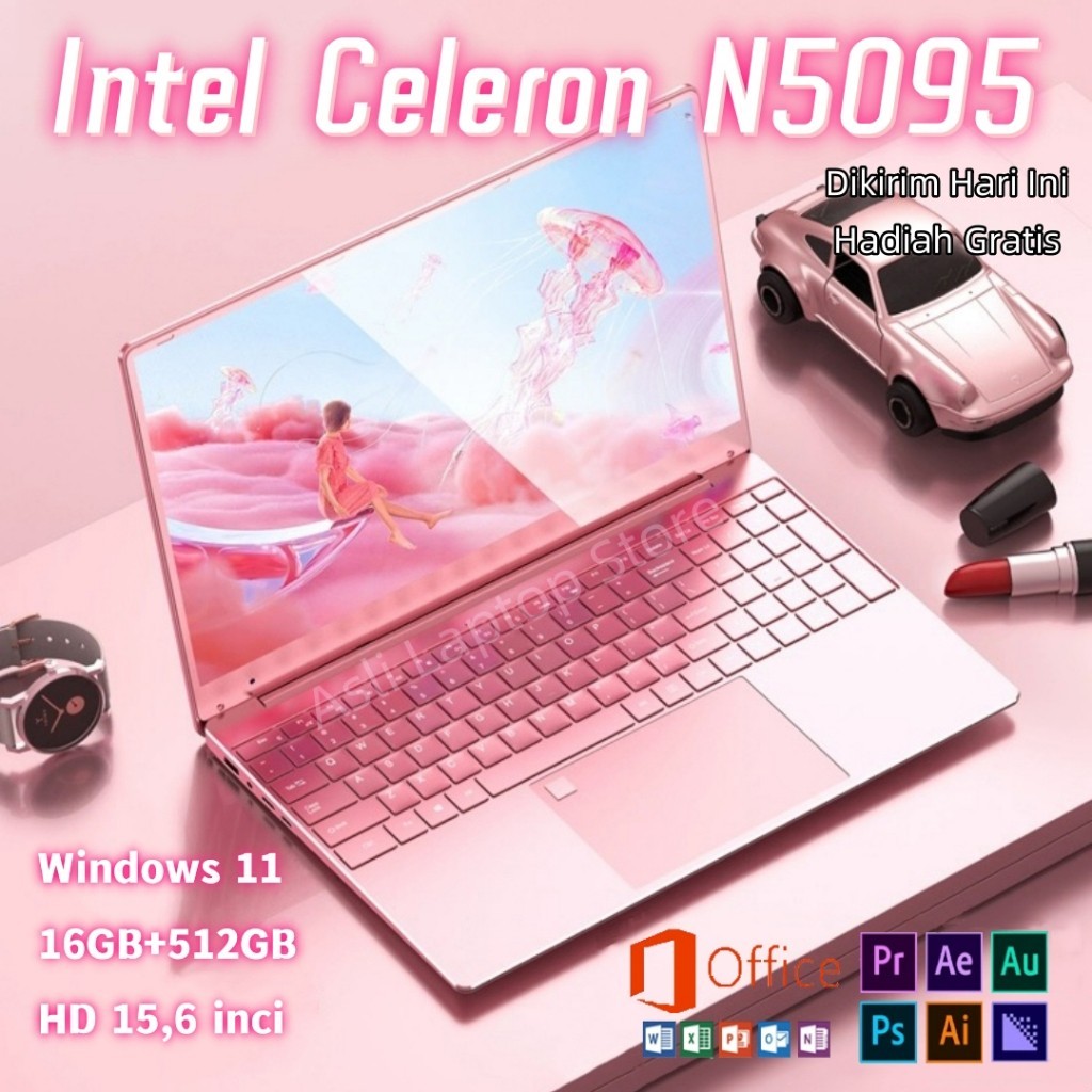 Jual PROMO SPESIAL Baru Laptop Pink RAM 16 + 512GB SSD Intel Celeron ...
