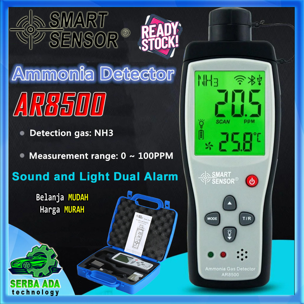 Jual Ammonia Gas Detector Smart Sensor AR8500 NH3 Amonia AR 8500 detektor udara AR-8500 | Shopee ...