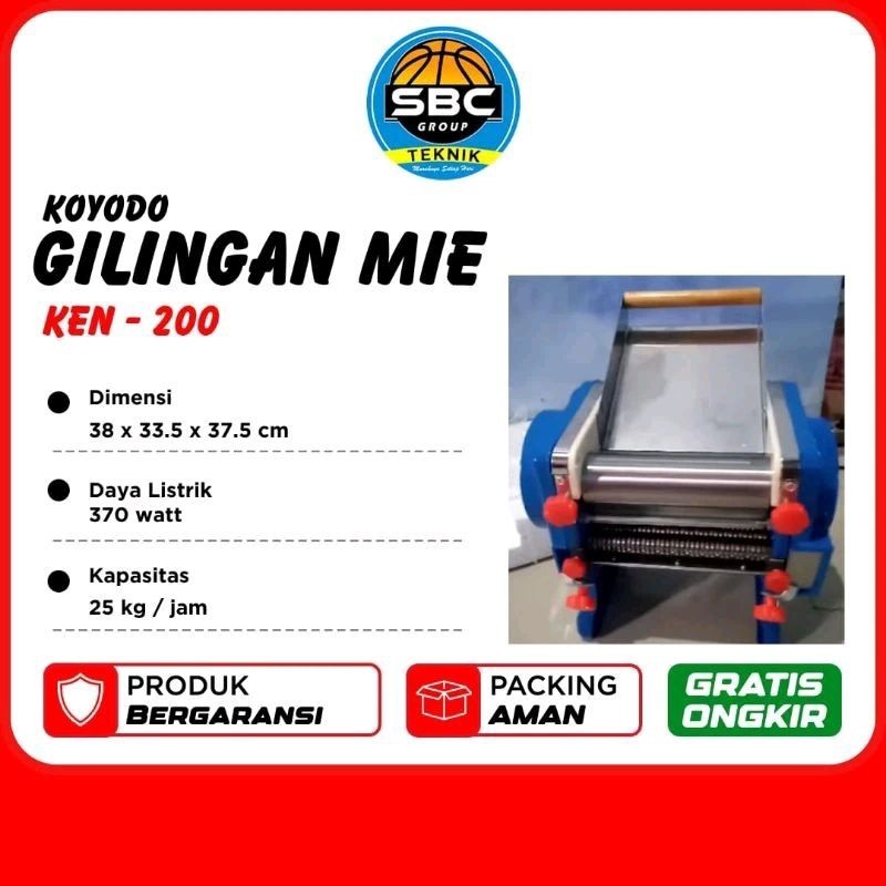 Jual MESIN GILINGAN MIE ELEKTRIK /MESIN CETAK MIE ELEKTRIK KYODO KEN -200 NOODLE MAKER | Shopee ...