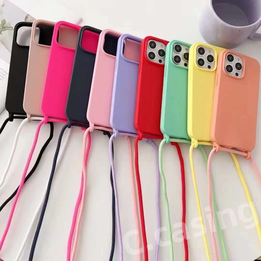 Jual Liquid Hanging Rope Case for IPhone 15 14 Plus 13 12 11 Pro Max XR ...