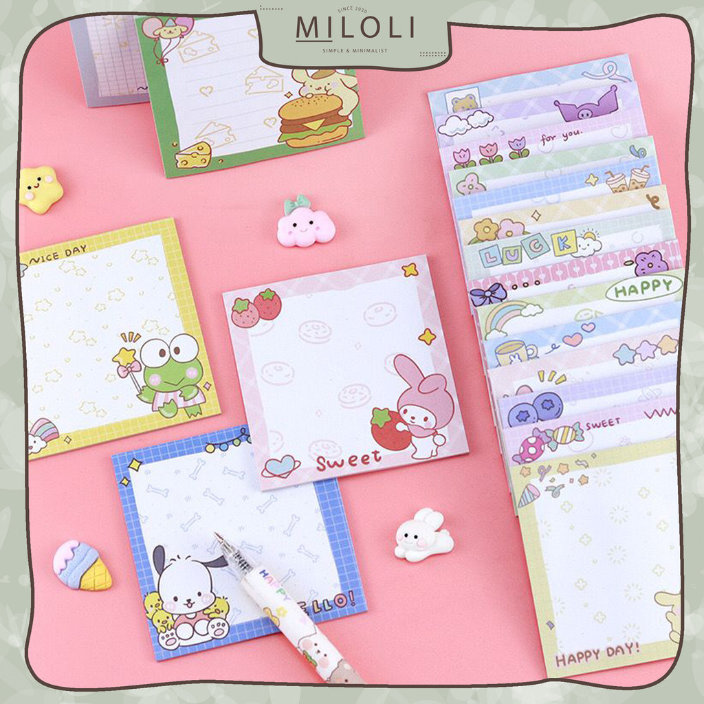 Jual [MILOLI] 80Lembar MEMO CARTOON CUTE Memo Note Paper Notepad ...