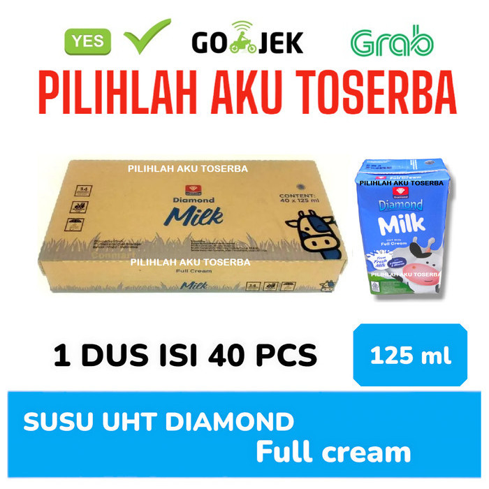 Jual Susu DIAMOND UHT Full Cream MINI 125 ml - (HARGA 1 DUS ISI 40 pcs) | Shopee Indonesia