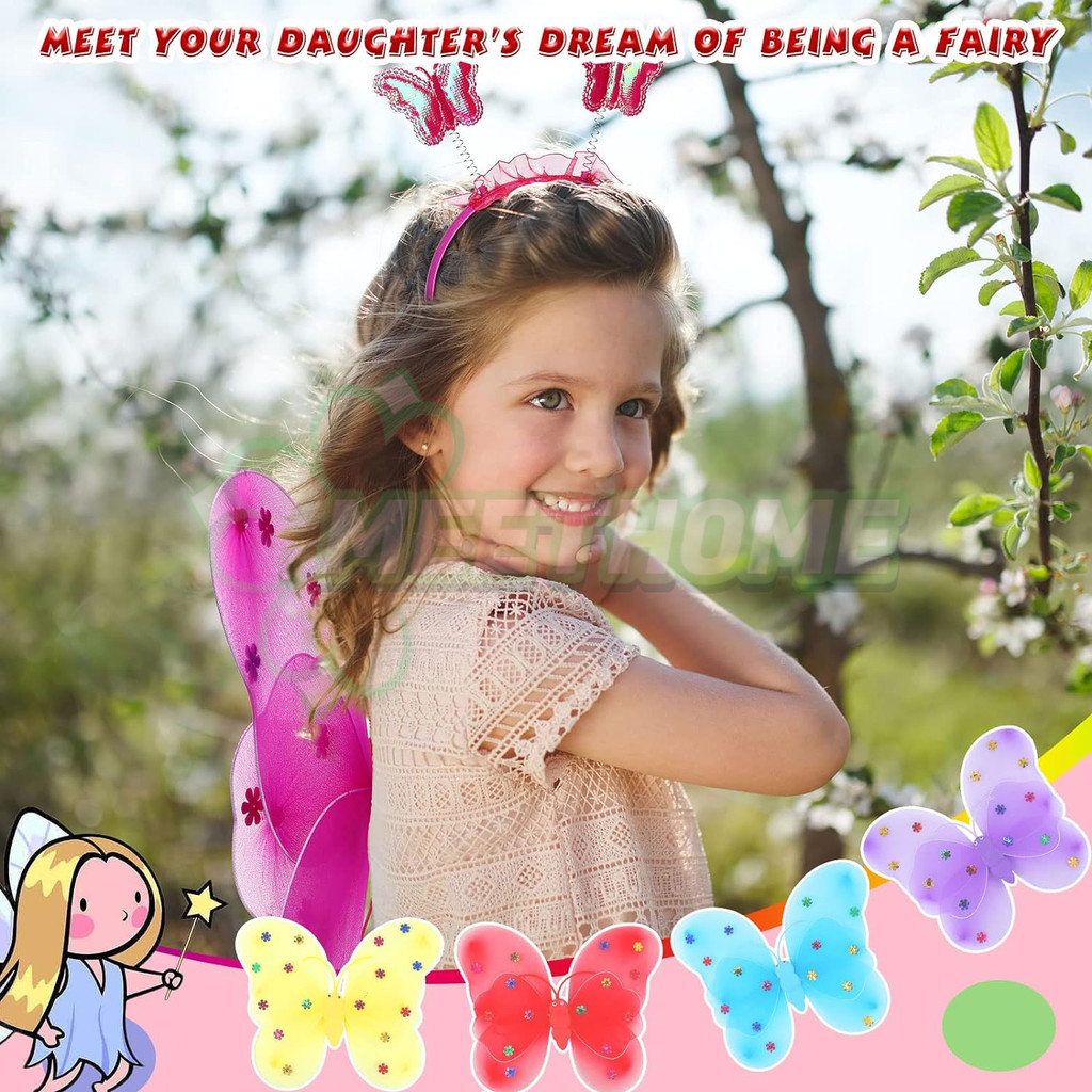 Jual Kostum Sayap Peri Kupu Kupu Anak/Peri Kupu-Kupu Bando Tongkat/1 ...