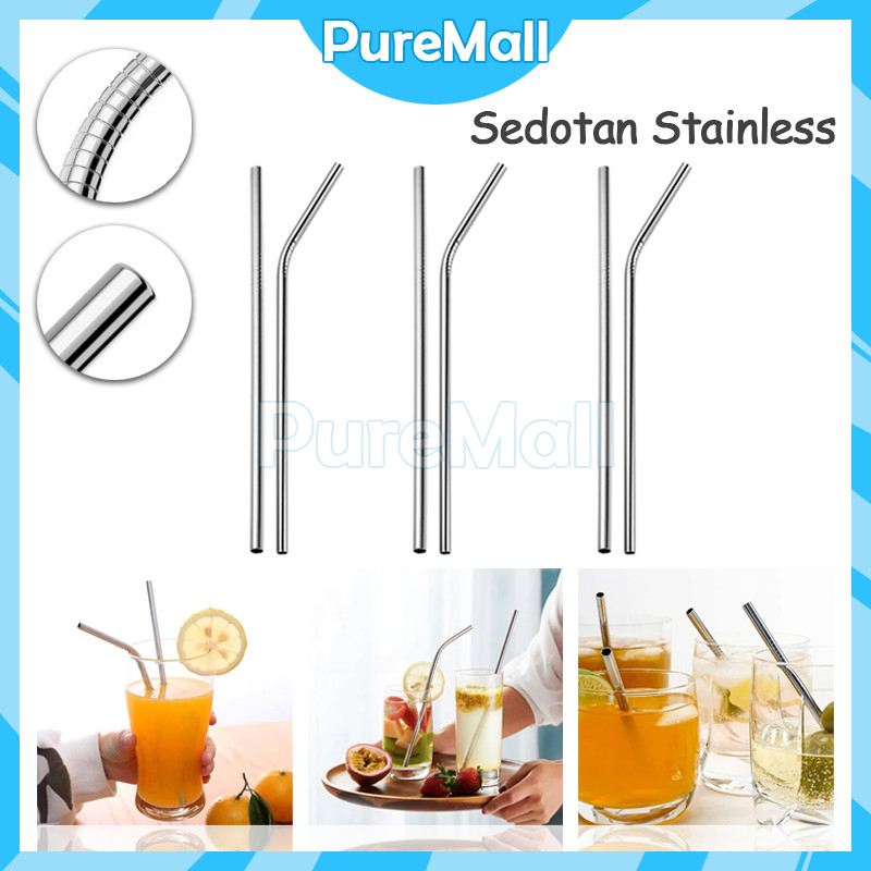 Jual Sedotan Stainless Lurus 21.5cm Sedotan Minum Bengkok / Sedotan ...