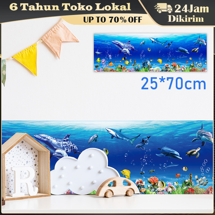 Jual Stiker Dinding Gaya Dunia Laut / Modern Sea World Theme Wall ...