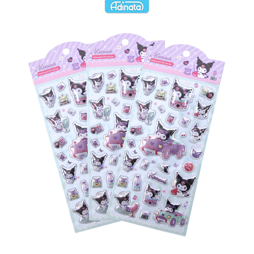 Jual Kuromi Embossed Foil Stickers 2432-6134 / Sticker - Adinata ...