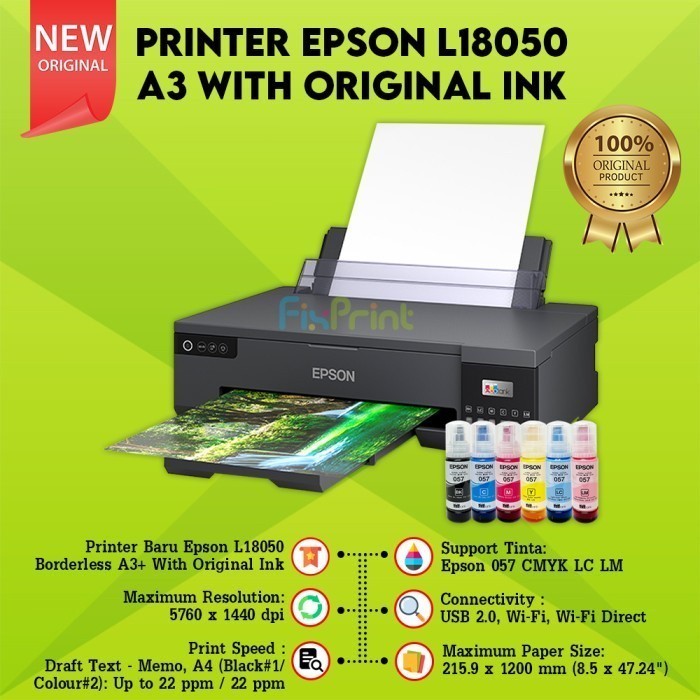 Jual Epson EcoTank L18050 Ink Tank Printer Photo WiFi A3 6 Warna | Shopee Indonesia