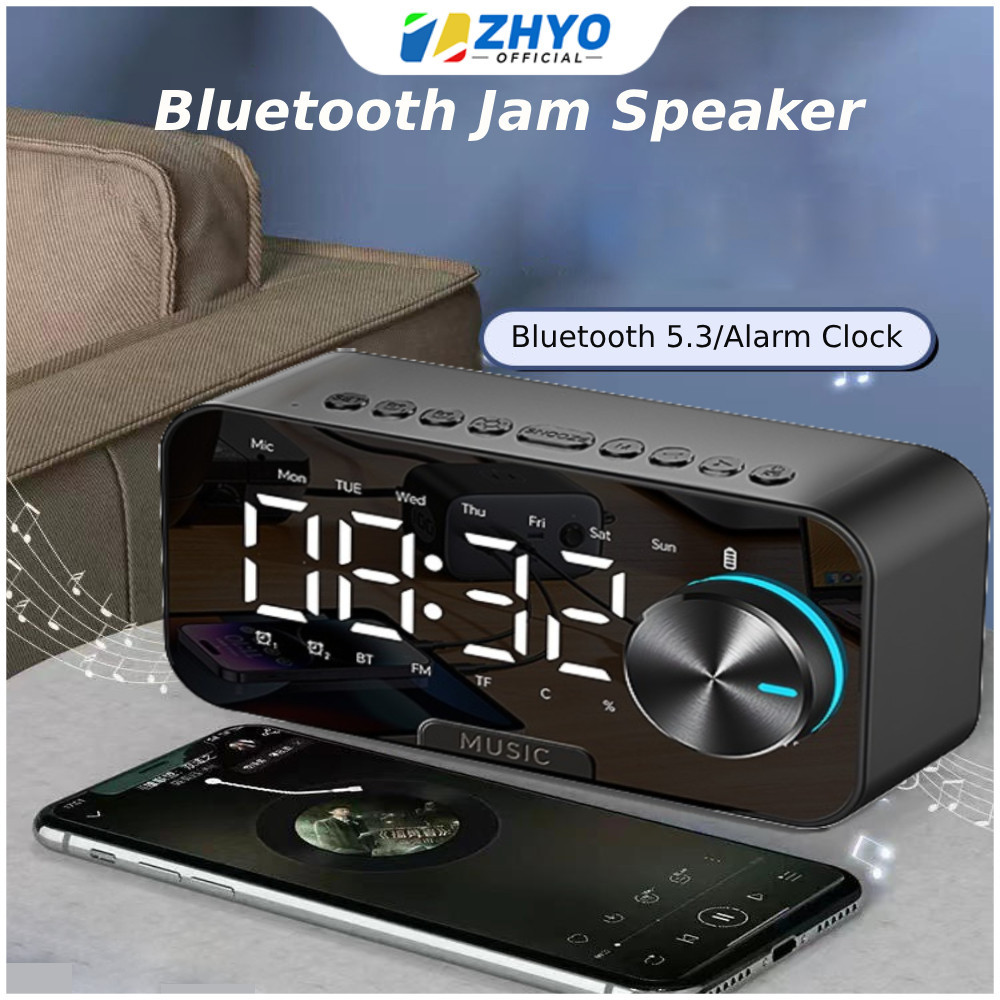 Jual Speaker Bluetooth Jam LED Smart Multi-function Alarm Clock Speaker ...
