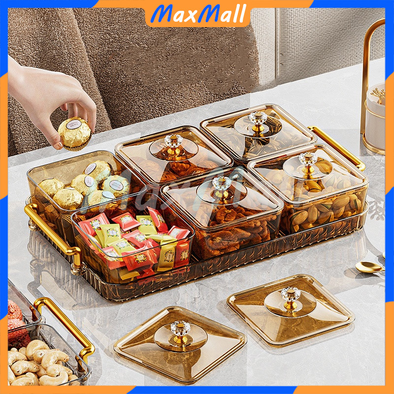 Jual Toples Makanan Kotak Set Toples Snack Tray Kue Storage Jar Toples ...