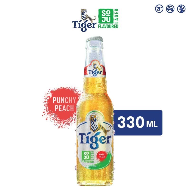 Jual Bir Tiger Soju Punchy Peach 330ml Btl | Shopee Indonesia